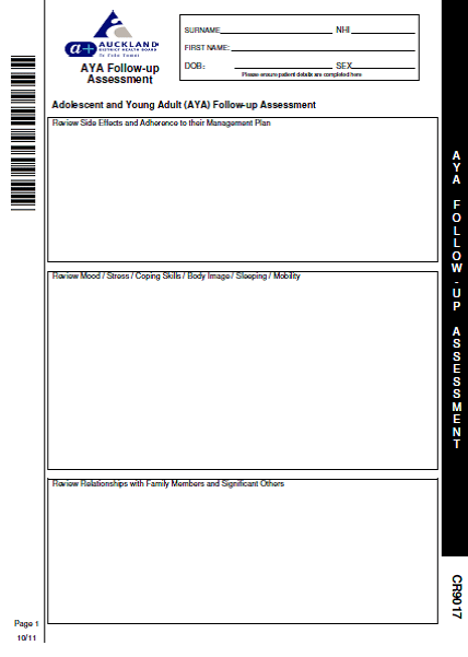 Psychosocial Assessment - AYA Cancer Network Aotearoa